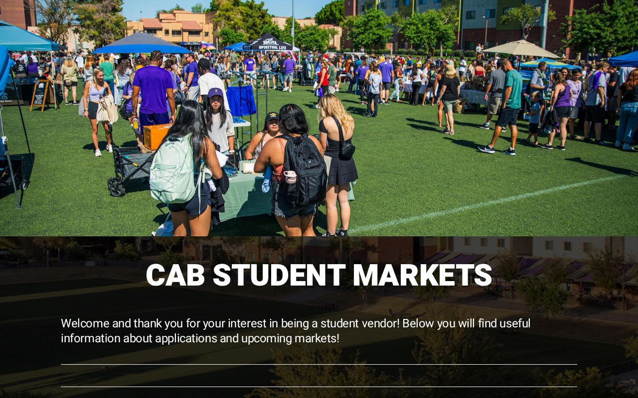 CAB Student Markets Info CAB Student Markets Info